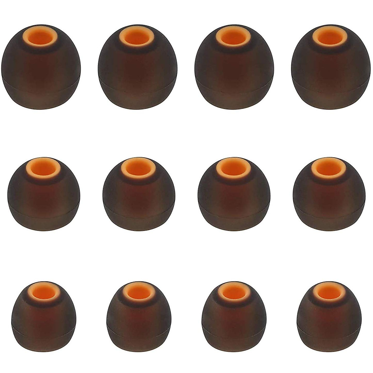 ALXCD Eartips Compatible with JBL Live 300 Tune 125TWS Headphones, 6 Pairs S/M/L Sizes Replacement Silicone Earbud Tips, Compatible with Tune 125TWS Live300，Black/Orange