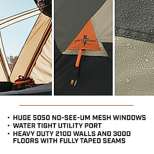 Bushnell Tent | Instant Pop Up 3P / 4P/ 6P / 8P Hub Style Tents | Best Pop Up Tent for Camping, Hiking, Family Camping, Hunting, Fishing, and Basecamp (3 Person)