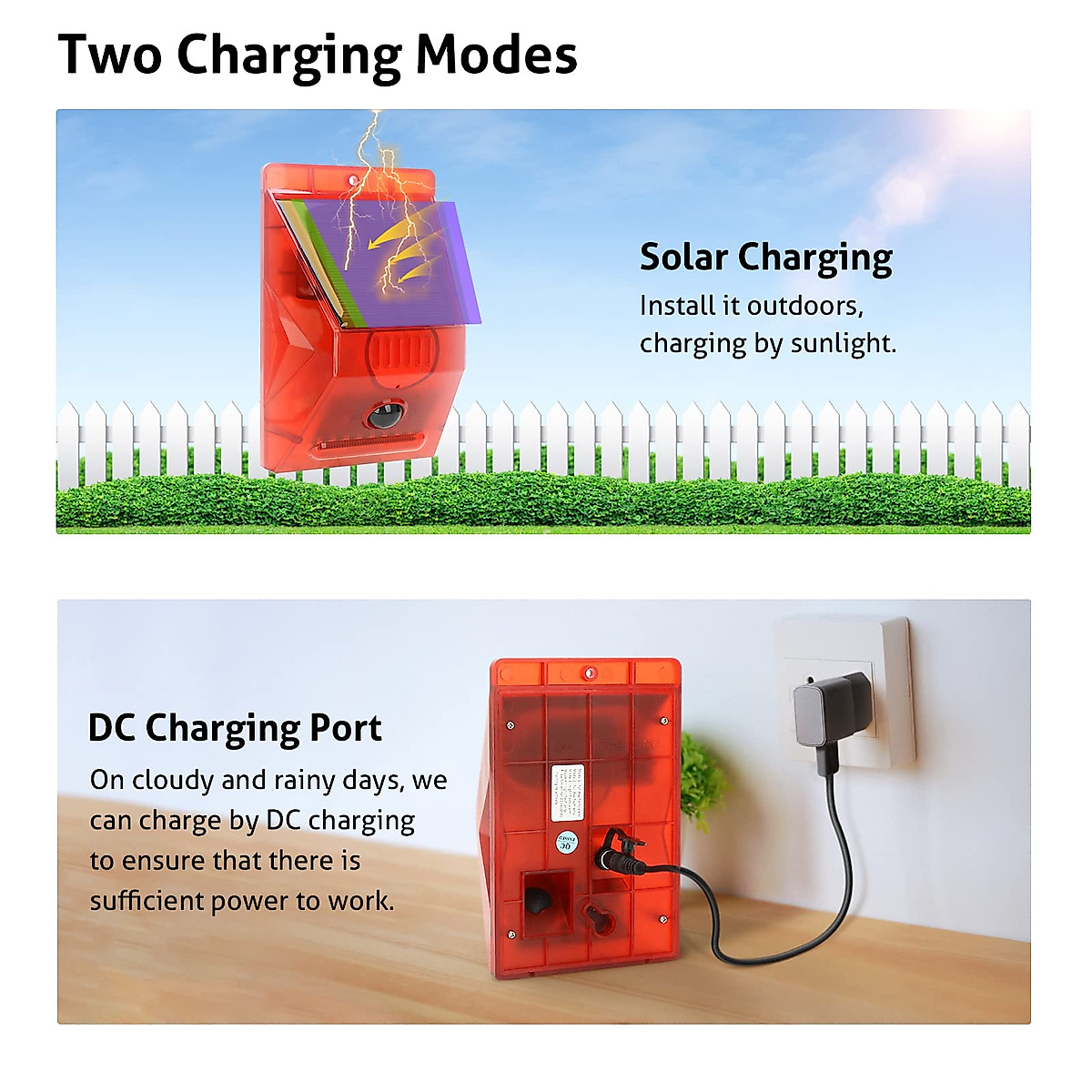 Outdoor Alarm Siren with Motion Detector Solar Alarm Light with Remote Controller 129db Sound Security Siren IP65 Waterproof 24 Hours & Night Mode for Home, Farm, Villa, Yard