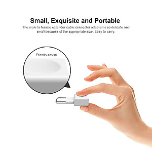 2Pack Cellphone Dock Extender Adapter Connector Seats Female to Male. Pass Video, Audio, Picture, Photo, Music, Data and Power Charger for Your Mobile. (White)