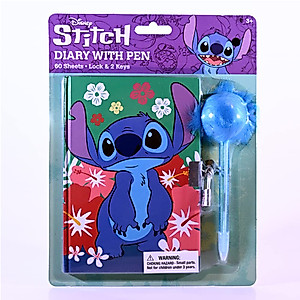 Moptrek with Lock & Keys and Pom Pen, Stitch Diary for Kids, Stitch Stationery Birthday Parties