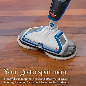 Bissell SpinWave Expert Hard Floor Spin Mop, 20393, White/Black