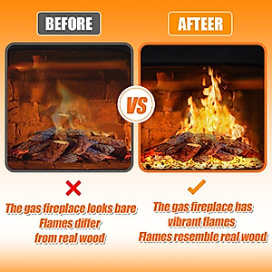 6oz Gas Fireplace Embers - Rock Wool Glowing Embers for Indoor Gas Fireplace Logs High-Temperature Resistance Realistic Fake Flames