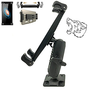 Heavy Duty Tablet GPS Smartphone AMPS Drill Base Dash ELD Mount for Truck Van Commercial Vehicle Semi Fleet Limo (Holder fit all Tablets & Phones iPhone)