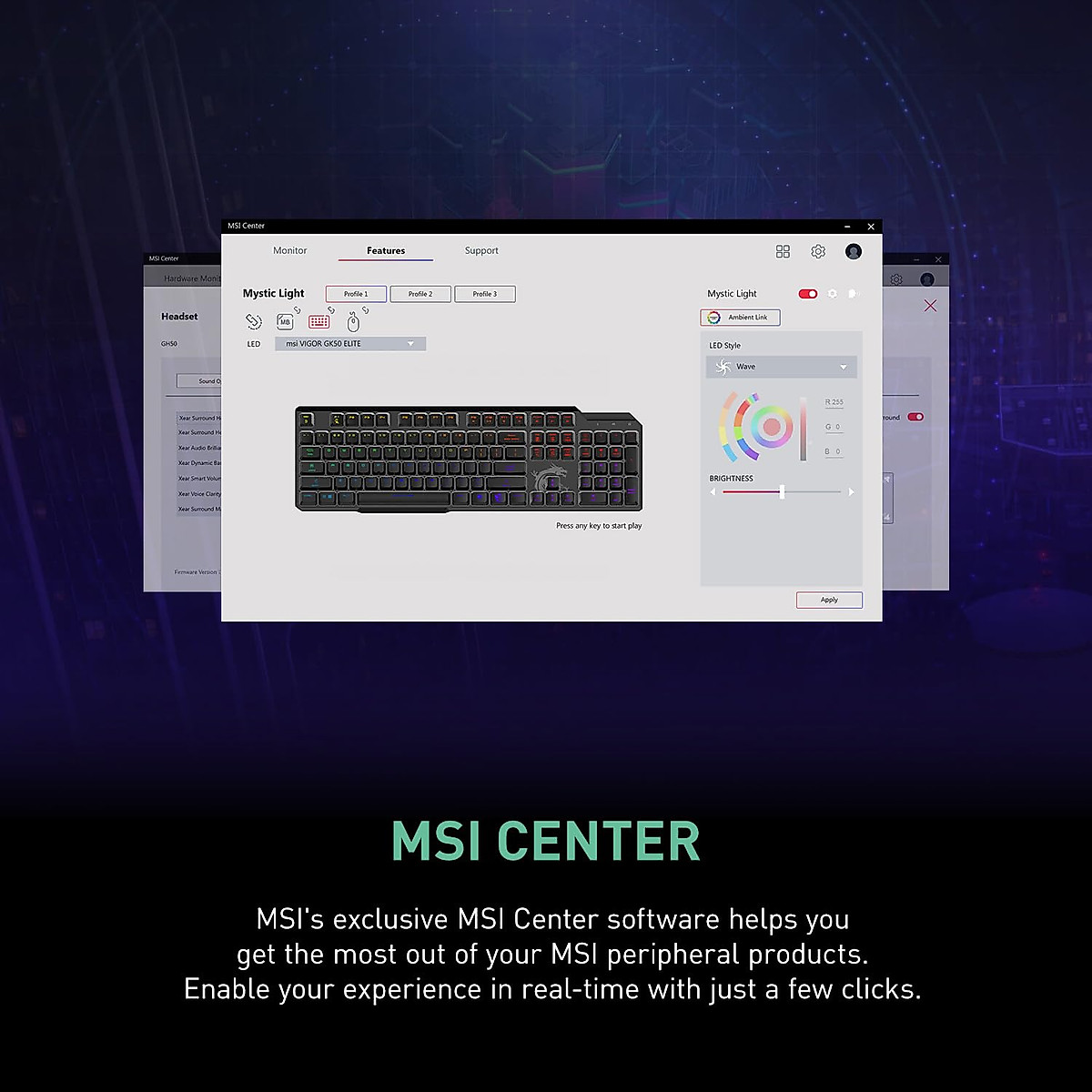 MSI Clutch GM11 White Gaming Mouse, 5000 DPI, 10M Omron Switches, Optical Sensor, Symmetrical Ergonomic Design, RGB Mystic Light Compatible,Black