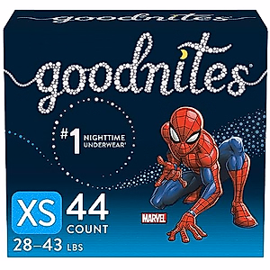 GoodNites Bedwetting Underwear for Boys, Xs, 44 Ct, Size 3-Boy, 44 Count