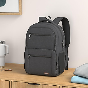 BIKROD Backpack for Men, TSA Travel Backpack, School Backpacks for Teens Water Resistant Back Pack with USB Charging Port, Business Anti Theft Durable Computer Bag Gifts Fits 15.6 Inch Laptop,Black