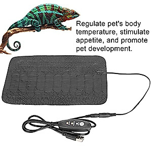GLOGLOW Reptile Heating Pad, 7.5W/8.5W Reptile Heating Pad Tank Warmer USB Reptile Anti‑Scratch Heating Pad Waterproof Heat Mat for Reptiles Tortoise Lizard(L) Heat Mats