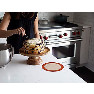 Round Silicone Baking Mat 2 Pack Non Stick Reusable Diameter 6.5 inch Perfect For 7 inch Round Cake Pan Liner Baking Sheets Premium Quality