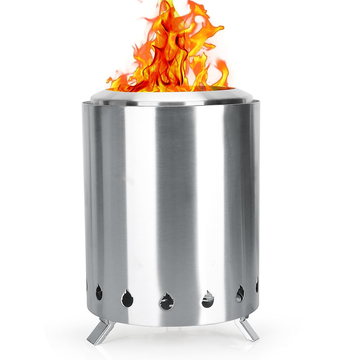 Smokeless Steel Table Top Fire Pit - Portable Wood Burning Mini Fire Pit with Storage Bag, Removable Ash Pan for Garden Bonfires