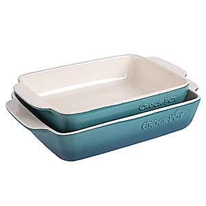 Crock-Pot 2-Piece Ceramic Bakeware Set, 2-Piece, Teal