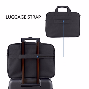 KROSER Laptop Bag Expandable Lightweight Briefcase for 17.3" Laptop Premium Business Work Bag Water-Repellent Messenger Bag with RFID Pockets for Travel/Women/Men-Black