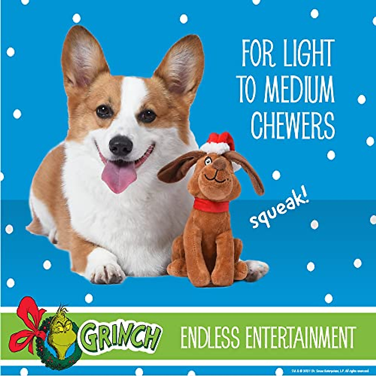 Dr. Seuss for Pets The Grinch Max Rope Limb Pull Dog Toy | The Grinch Plush Dog Rope Toy from Dr Seuss Collection | Large Squeaky Tug of War Dog Toy Dog Christmas Toys, 12 Inch, (FF18348)