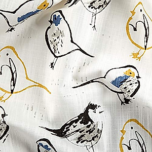 Premier Prints Bird Toile Slub Canvas Brazilian Yellow, Fabric by the Yard