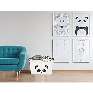 TIBAOLOVER Rectangular Kids Storage Basket Gift Basket Baby Storage Basket Cute Kids Toy Storage Bin Organizer Shelf Book Basket Room Decor(PANDA)