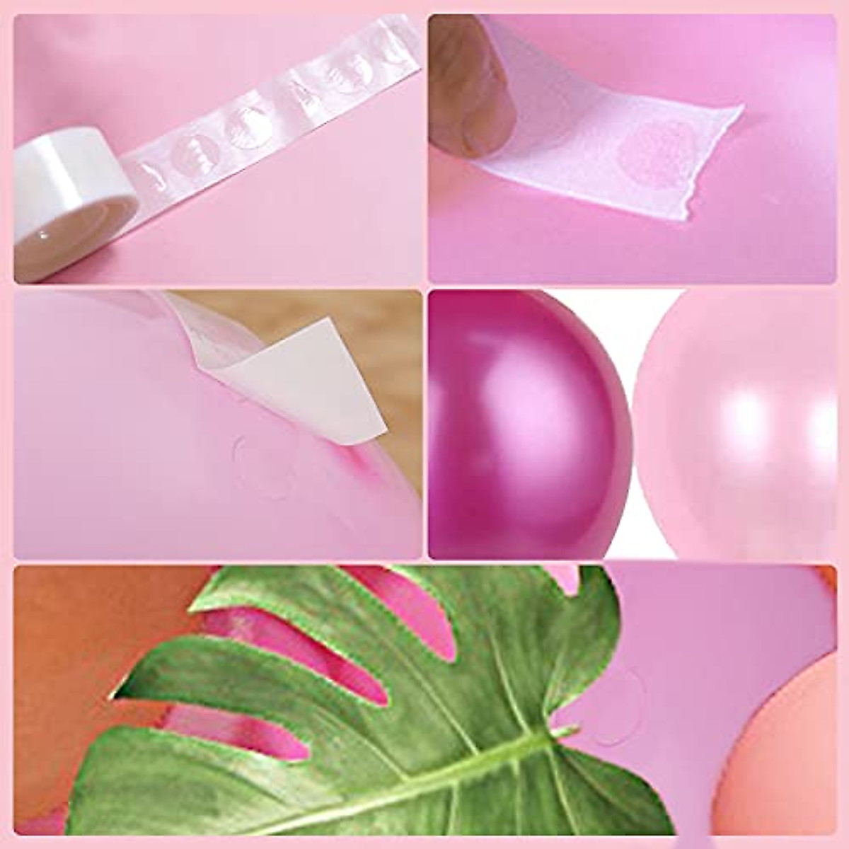 124Pcs Tropical Flamingo Balloon Arch Garland Kit 40" Flamingo Balloons Hot Pink Confetti Balloons Tropical Palm Leaves 4 Tools Hawaiian Luau Birthday Wedding Baby Shower Party Decorations Supplies