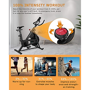 OVICX Indoor Cycling Bike Stationary Bike with Magnetic Resistance Indoor Cycling Bike Exercise Bikes Fully Adjustable Comfortable Seat and Handlebar for Home