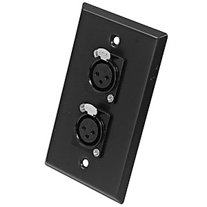 Seismic Audio - Pair of Black Stainless Steel Wall Plates - Dual XLR Female Connectors