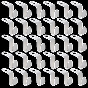 WXOIEOD 60 Pieces Space Saving Clothes Hanger Connector Hooks for Standard Hangers, Cascading Plastic Huggable Hangers Outfit Organizer Heavy Duty Extender Connection Closet Hook for Coat Shirt Pants