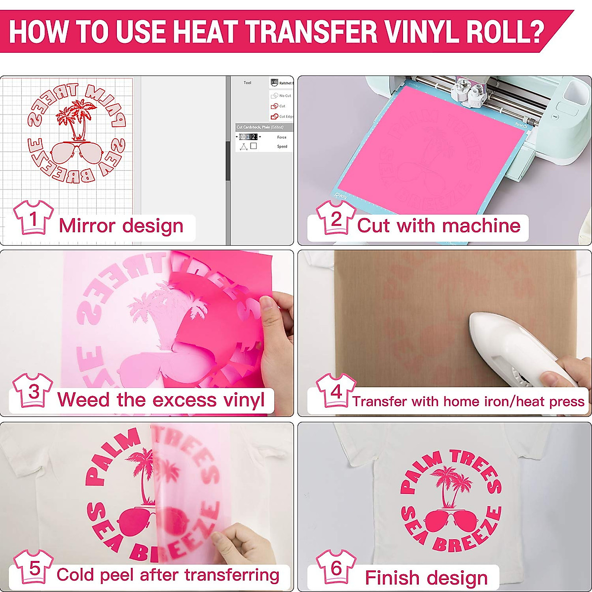 HTVRONT HTV Vinyl Neon Green Heat Transfer Vinyl Roll - 12in x10ft PU Vinyl HTV Iron on Vinyl Easy to Cut & Weed for Heat Vinyl Design (Fluorescent Green)