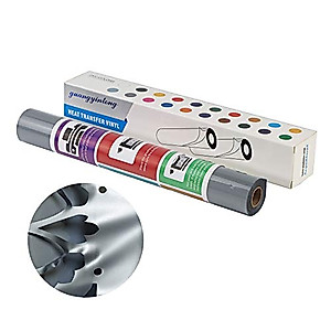 guangyintong HTV Heat Transfer Vinyl Rolls 12" x 5ft - Iron on Vinyl Easy to Cut &Weed, Glossy Surface (k11-Grey 01)