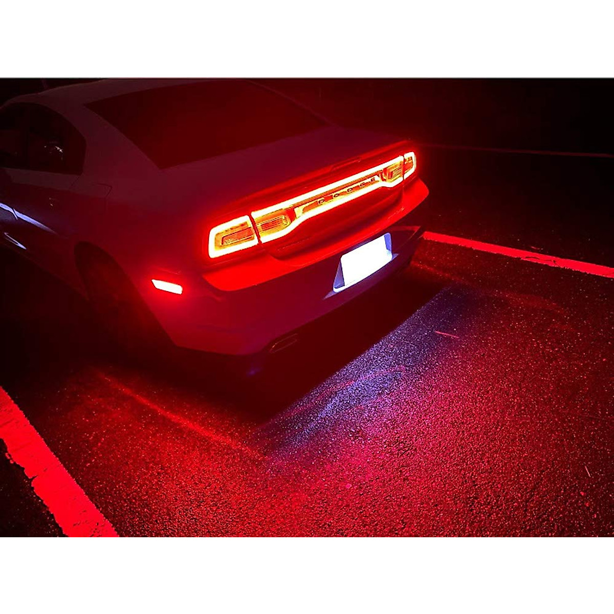 iJDMTOY 75-090-Smoked-Red Smoked Lens Red Full LED Rear Side Marker Light Kit for Dodge 2008-14 Challenger & 2011-14 Charger, Powered by 36 LED Diodes, Replace OEM Back Sidemarker Lamps
