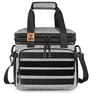 wu Insulated Large Lunch Bag 15L18L Expandable Dry Wet Separation Lunch Box Pail Adults Heavy Duty Waterproof Leakproof Soft Cooler Food Bag Kit, Gray