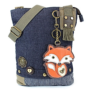 CHALA Handbag Canvas Crossbody Messenger Bags - FOX with coin purse (Blue)