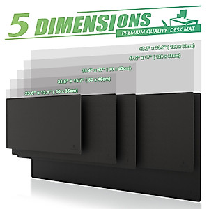 K KNODEL Desk Mat, Mouse Pad, Desk Pad, Waterproof Desk Mat for Desktop, Leather Desk Pad for Keyboard and Mouse, Desk Pad Protector for Office and Home (Black, 31.5" x 15.7")