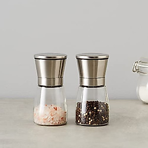 Amazon Basics Adjustable Salt and Pepper Grinders, 5.5oz capacity- Set of 2