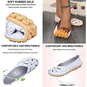 Orthopedic Loafers in Breathable Leather, Jaliane Orthopaedic Loafers in Breathable Leather for Women (White,6.5)