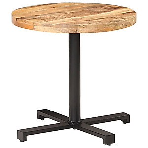 YPWRENH Adjustable Swivel Table Bistro Table Round Ø31.5"x29.5" Rough Mango Wood for Dining Room, Kitchen or Living Room