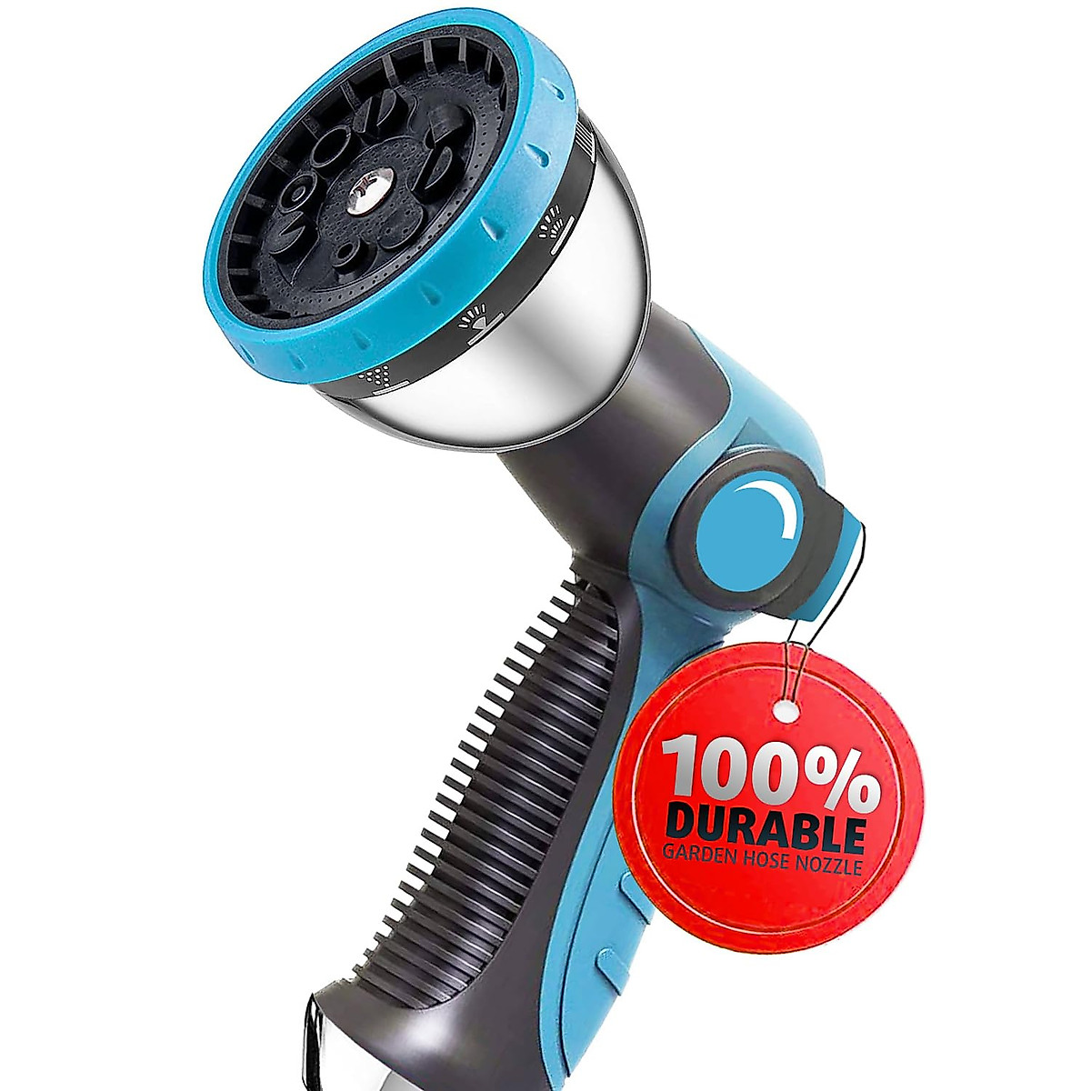 AyayaBoss Garden Hose Nozzle, Water Spray Nozzles for Garden Hose, Durable High Pressure Water Hose Sprayer Nozzle with 10 Patterns for Watering Plants, Washing Cars, Cleaning Patio, Showering Pets