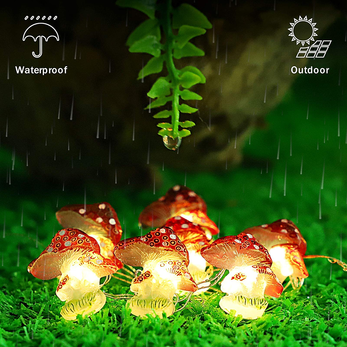 SEMILITS Outdoor Solar String Lights 30LED 21Ft Waterproof Solar Powered Seashell String Lights for Garden Yard Patio Christmas Decorations Warm White