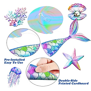 30 Pcs Mermaid Hanging Swirl - Mermaid Party Decorations, Mermaid Party Supplies for Girls, Ocean Mermaid Ceiling Streamers for Mermaid Party Favors, Baby Shower and Theme Birthday Party Decoration
