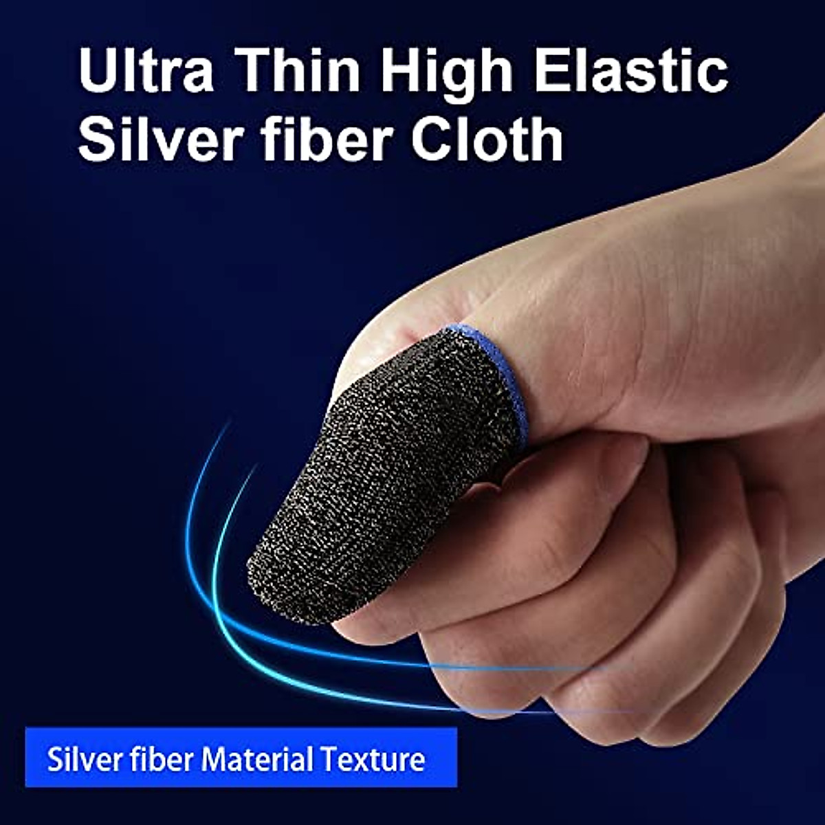 100 PCS Silver Fiber Gaming Finger Sleeves,Game Controller Finger Thumb Sleeves Finger Seamless Touchscreen Anti-Sweat Breathable Finger Covers,Compatible with for Most Mobile Phone