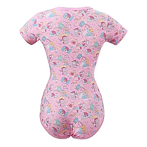 Littleforbig Cotton Romper Onesie Pajamas Bodysuit - Unicorn Dreams S