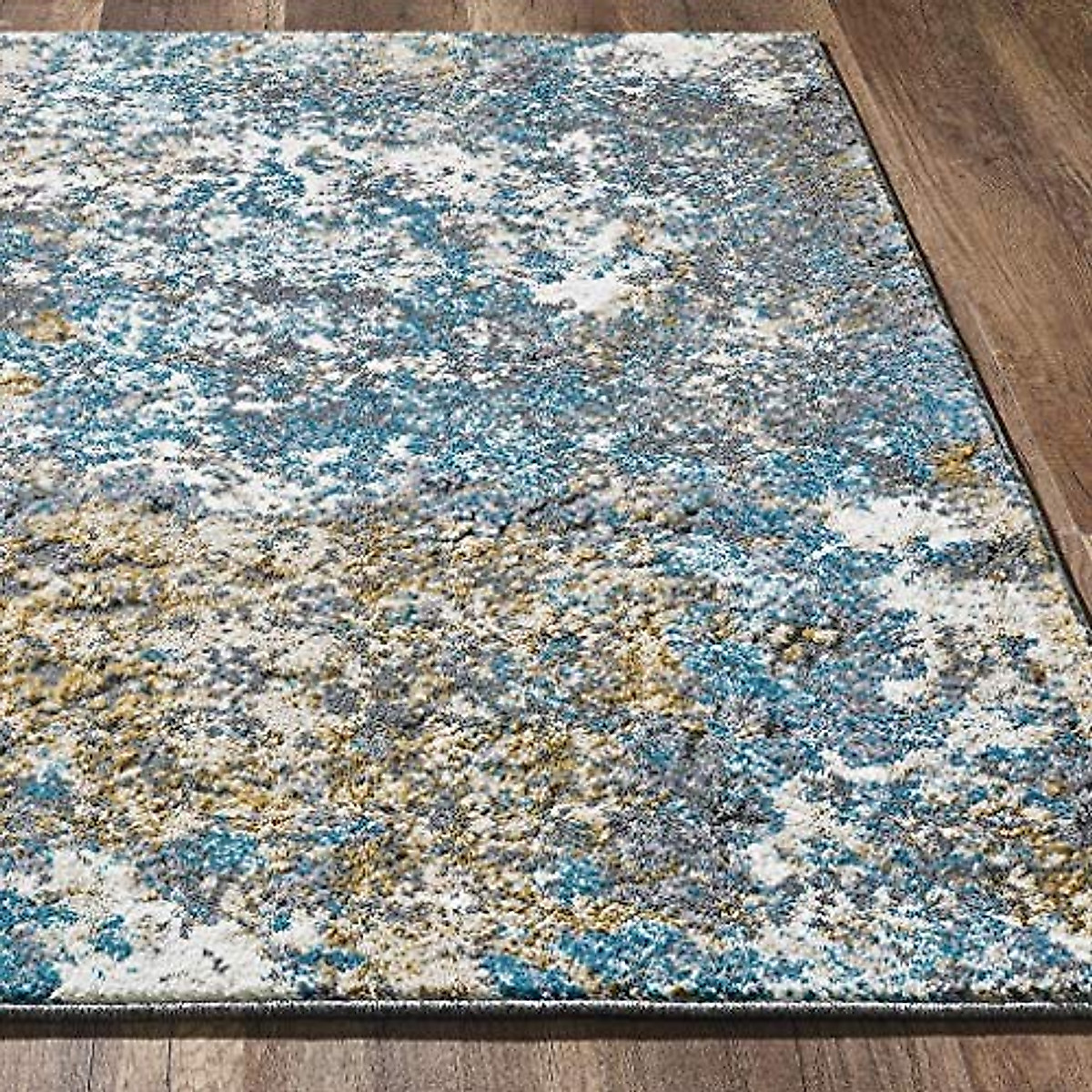 LUXE WEAVERS Rug - Persian Rugs 6490 Abstract Area Rug - Modern Design, Medium Pile, Turquoise / Size 5 x 7
