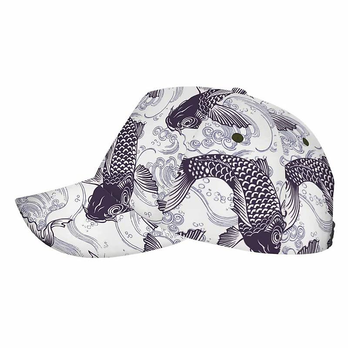 ALRBE TIN Baseball Caps Watercolor Fish Sun Hats Snapback Trucker for Men Women Multicoloured