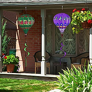 2PCS Giant Hot Air Balloon Wind Spinners Hummingbird Ladybug Garden Wind Spinner Large Pinwheels Hanging Wind Socks Twisted Whirlygig Windmill Toy for Yard Garden Lawn Outdoor Decorations,59"