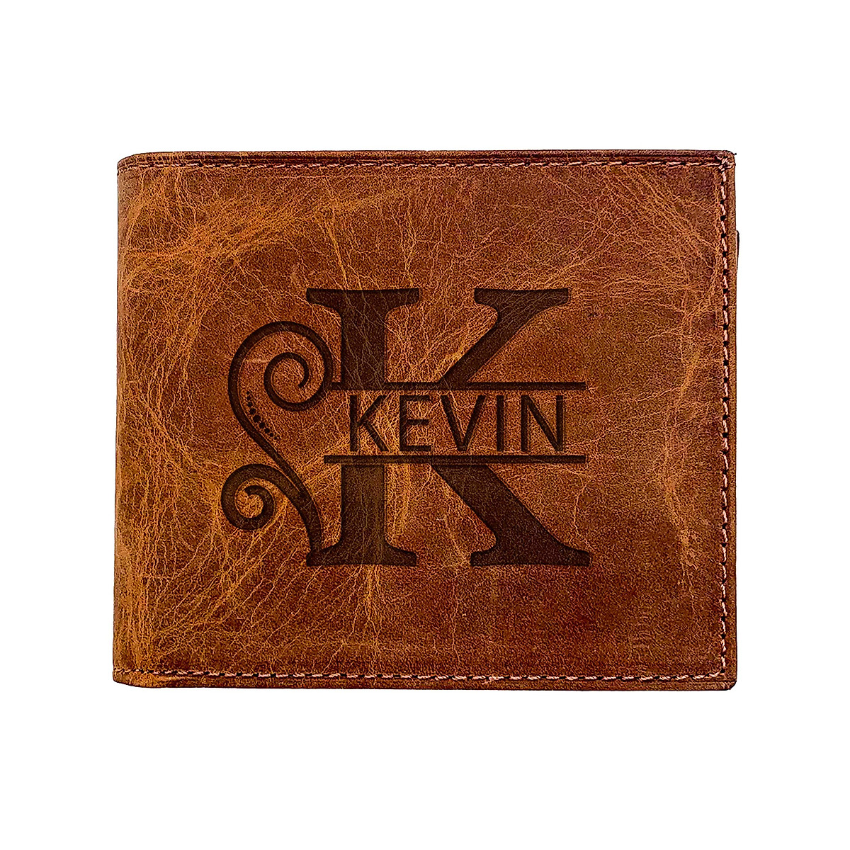 Personalized Leather Wallet for Men, Anniversary Gifts for Husband, Personalized Birthday Gifts for Dad, Boyfriend, Son, Fiance, Fathers Day Gifts, Custom Wallets for Men, Leather Men Wallet