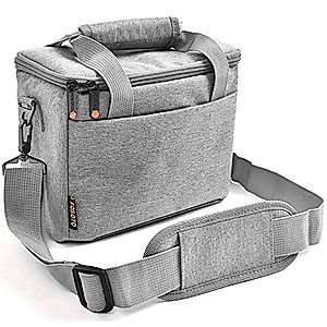 FOSOTO Camera Bag Case with Waterproof Rain Cover Compatible for Nikon D3500 D5600 D7500 D610 Canon EOS 4000D 2000D SL3 T7 M50 M6 SX530 Fujifilm X-T20,Grey