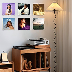 Laurensory Vinyl Record Wall Mount, 27Pcs Clear Acrylic Album Record Holder Display for CDs, Vinyl, Card Collection in Home Office