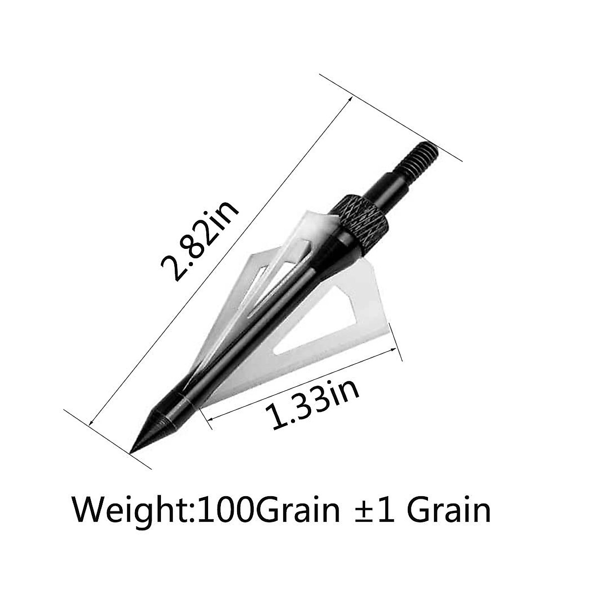 Hunting Broadheads, 3 Blades Archery Broadheads 100 Grain Screw-in Arrow Tips Compatible with Crossbow and Compound Bow(12 Pack), Black-1