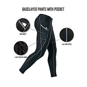 DEVOPS Men's Compression Shorts Underwear with Pocket (3 Pack) (Large, Black/Black/Black)