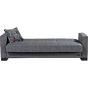 BEYAN SB Gray Vermont Modern Fabric Upholstered Convertible Sofa Bed with Storage, 84"