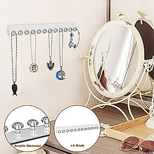 ChengFu Acrylic Urn Necklace Holder, Urn Necklace Hanger, Wall Mounted Jewelry Organizer Hanging with 12 Hooks, Necklace Holder for Urn Necklace