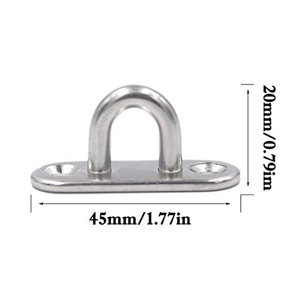 FGen 10 Pieces Stainless Steel Eye Board Ocean 5Th Oval Buckle Fixed Plate Seat Rope Pull Ring Oval Door Buckle