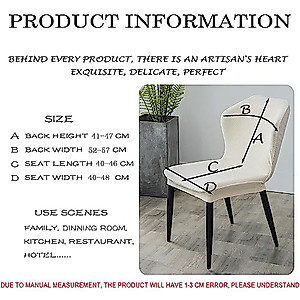 KCCRHIN Checkered Pattern Chair Cover Set of 1/2/4/6 Shell Chair Cover Elastic Thickened Seat Cover Modern Jacquard Chair Cover Curved Back Chair Slipcover for Dining Room Bar,White 6pcs