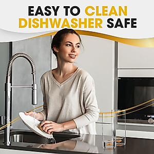 BERKWARE Luxurious Highball Glasses - Elegant Cocktail Glasses & Tom Collins Glasses with Gold Flake Design, 8.5oz (Set of 6)